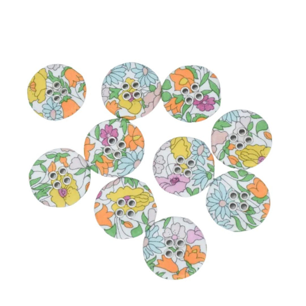 Liberty of London 22mm Two Hole Button - Poppy Forest, Set of 10 ...