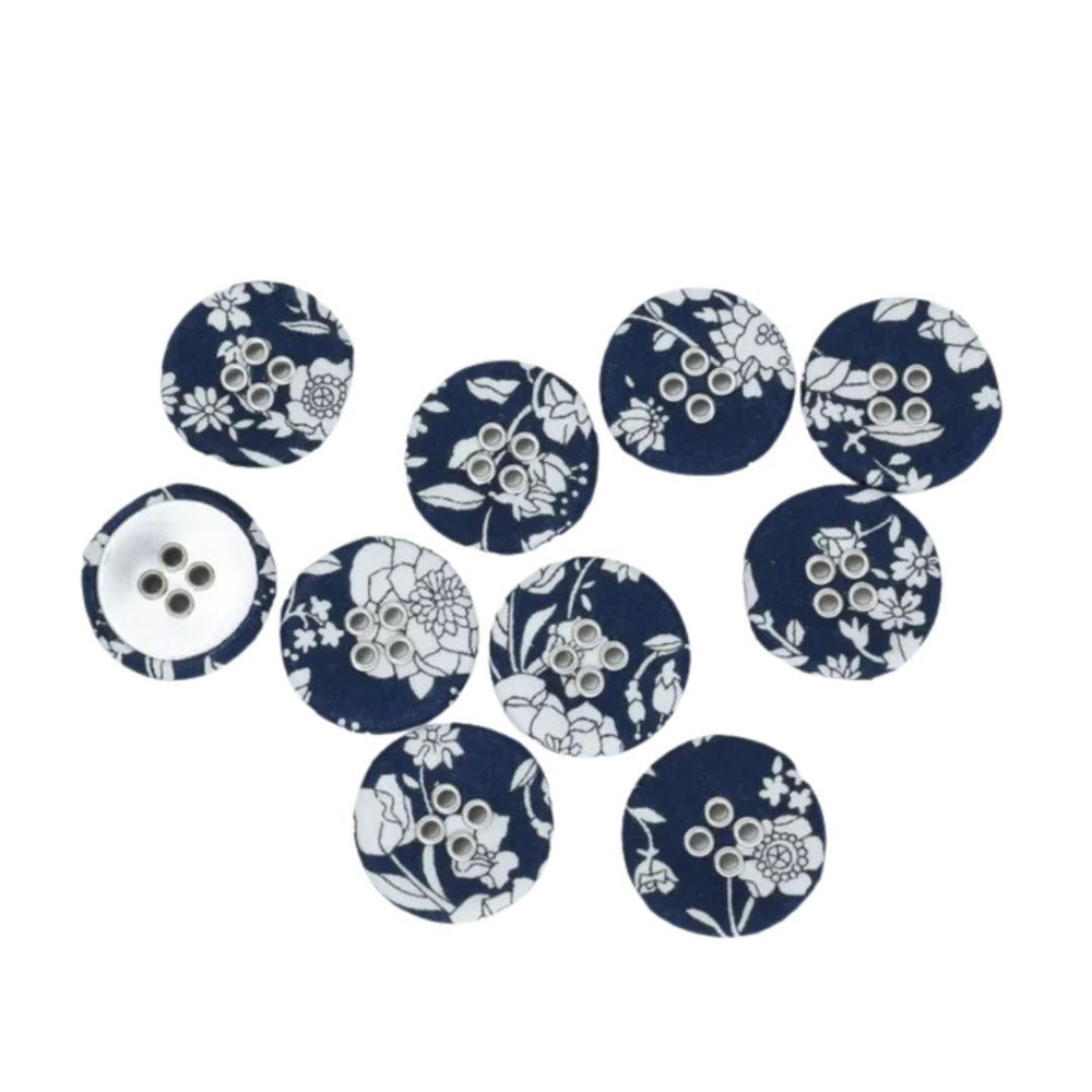 Liberty of London 22mm Two Hole Button - Summer Blooms, Set of 10 ...