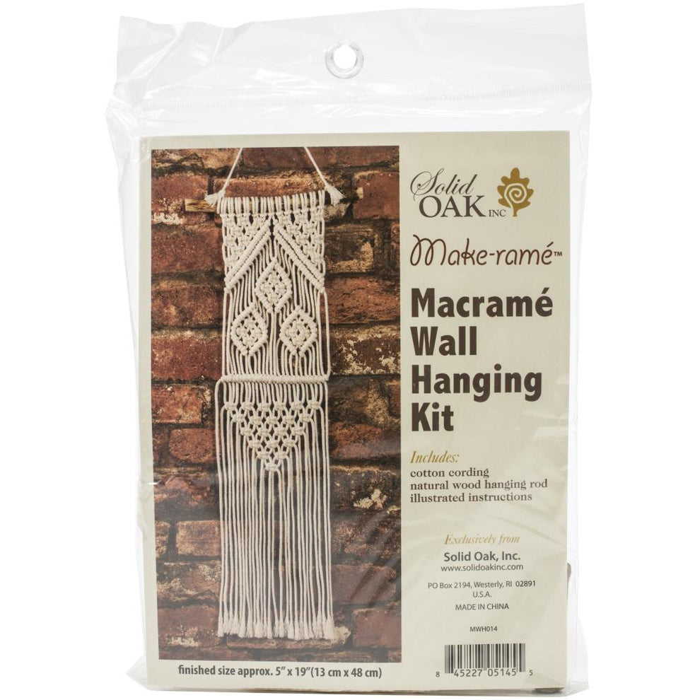 Solid Oak "Three Leaves" Macramé Wall Hanging Kit – thekraftymobile