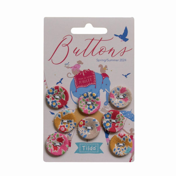 Tilda Farm Flower Buttons Set of Eight 18mm – thekraftymobile